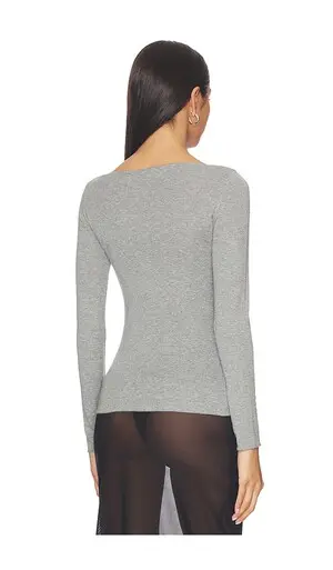 AYA MUSE Boatneck Long Sleeve Tee - Grey