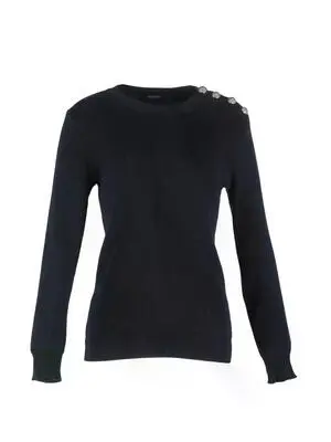 Balmain Button Detail Knit Sweater - Blue