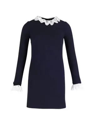 Victoria Beckham Broderie-anglaise Mini Dress - Blue