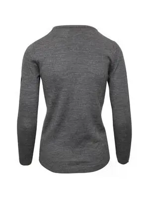 Bella Freud Crew Neck Embroidered Wool Sweater