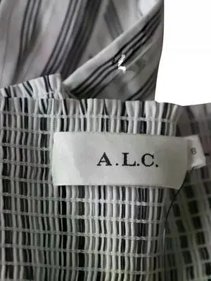 A.L.C. Striped Off-shoulder Midi Dress