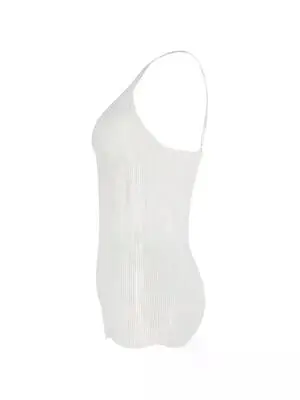 Sandro Ribbed Knit Sleeveless Top - White