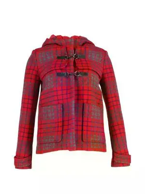 Maje Hooded Checkered Jacket