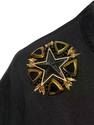 Givenchy Star Embellished Zip Detail Cotton T-shirt