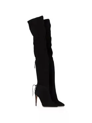AQUAZZURA Giselle Lace-up Over-the-knee Boots