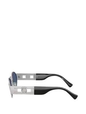 Versace Logo-detail Oval-frame Sunglasses