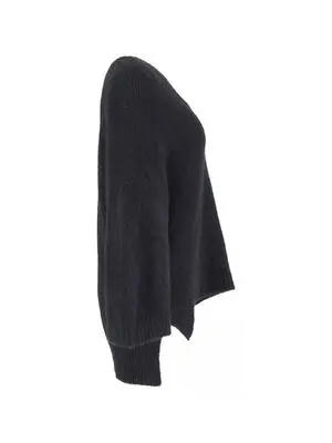 Adam Lippes Ribbed Knit V-neck Sweater - Black