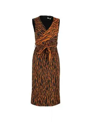 Diane Von Furstenberg Sleeveless Wrap Midi Dress - Black