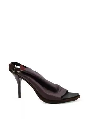 Balenciaga Leather Slingback Open-toe Stiletto Heel Pumps - Red