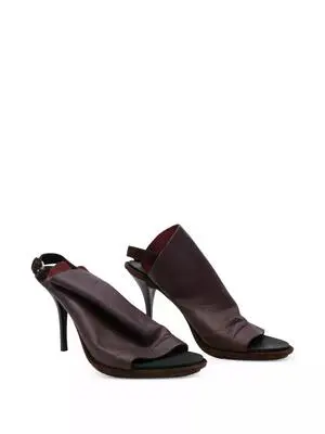 Balenciaga Leather Slingback Open-toe Stiletto Heel Pumps