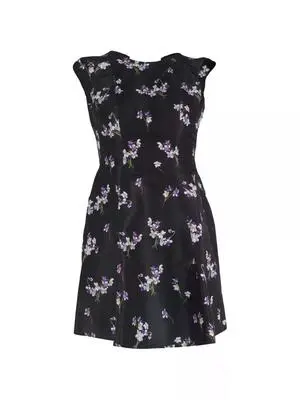 Red Valentino A-line Floral-print Mini Dress - Black