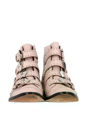Givenchy Buckle Studded Ankle Boots - Pink