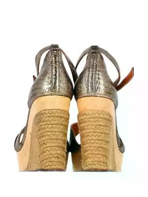 LANVIN Snakeskin-effect Slingback Espadrille Wedges