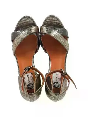 LANVIN Snakeskin-effect Slingback Espadrille Wedges