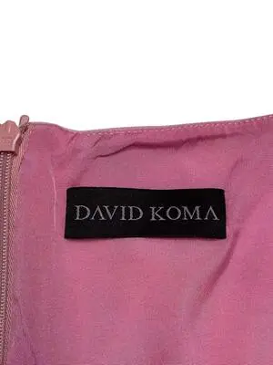 David Koma Embellished Asymmetrical Sweetheart Neck Dress