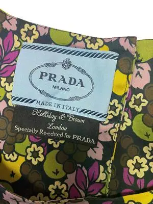 Prada Floral-patterned Pleated Dress - Black