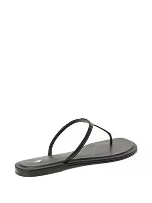 Polo Ralph Lauren Leather Thong Sandals With Signature Pony Detail - Black