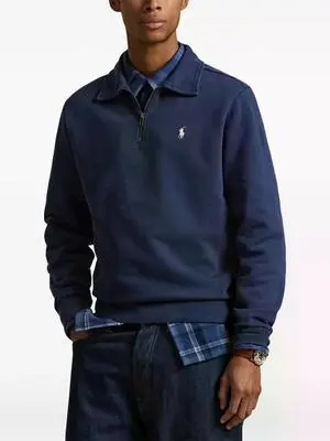Polo Ralph Lauren Logo-embroidered Half-zip Sweatshirt - Blue