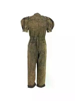 Sea Puffed Sleeve Jumpsuit - Green