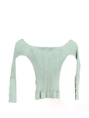 Jacquemus Tordu Ribbed Knit Cardigan - Green