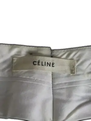 Celine Wool Trousers With Zip Pockets And Stripe Detail