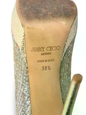 JIMMY CHOO Tone Glitter Peep-toe Platform High Heel Pumps