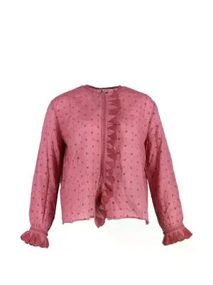 ISABEL MARANT VINTAGE Polka Dot Ruffle Blouse - Pink