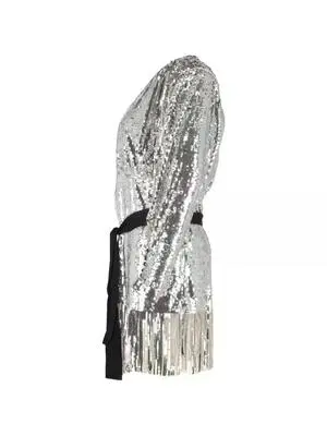 ROTATE BY BIRGER CHRISTENSEN Samantha Sequin Wrap Mini Dress