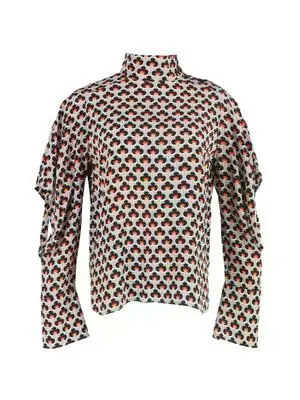 Marni Patterned High Neck Blouse