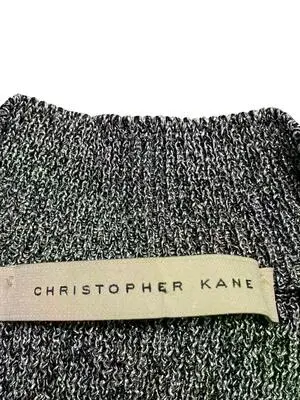 CHRISTOPHER KANE Metallic Open-knit Crew Neck Top