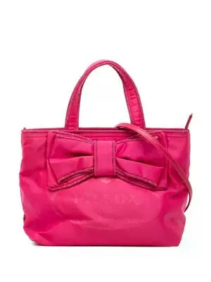 Prada Tessuto Canapa Logo Bow Satchel