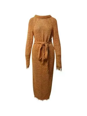 Nanushka Kaize Fringed Midi Dress - Brown