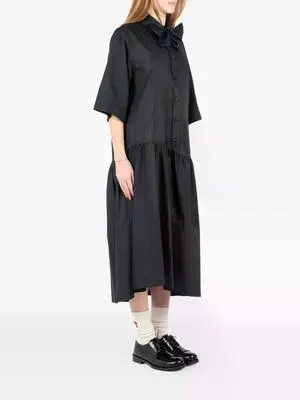 SOCIETE ANONYME Tie-detail Pinstriped Midi Dress