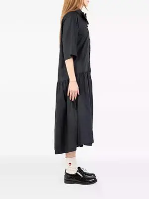 SOCIETE ANONYME Tie-detail Pinstriped Midi Dress
