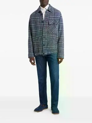 Etro Jacquard Check Jacket - Blue