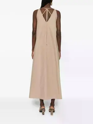 Agnona Sleeveless Keyhole Midi Dress