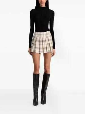Alice + Olivia Box-pleat Plaid Mini Skirt
