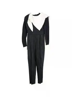Fendi Scarf Detail Long Sleeve Jumpsuit - Black