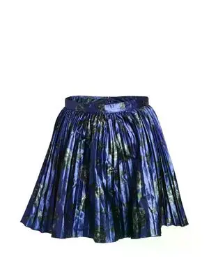 Red Valentino Pleated Floral-print Skirt