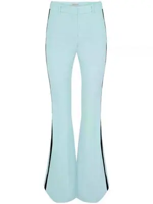 Nina Ricci Flared Trousers With Velvet Trim - Blue