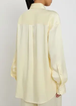 Stella McCartney Faux Pearl And Crystal Embellished Satin Shirt - Cream