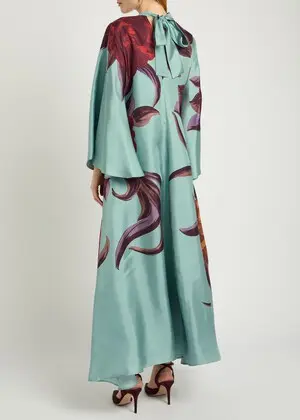 La DoubleJ Magnifico Floral-print Silk Maxi Dress