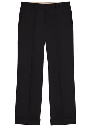 Valentino Garavani Straight-leg Wool Trousers - Black