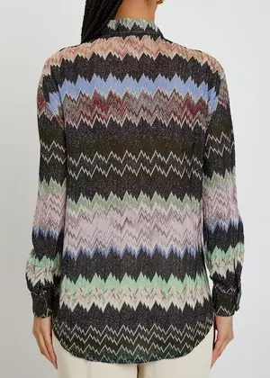 Missoni Snake-pattern Metallic-knit Shirt