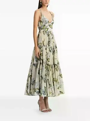 Oscar De La Renta V Neck Day Dresses