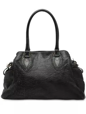 Fendi Etniko Du Jour" Leather Handbag - Black