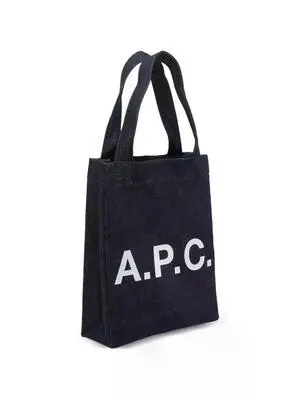 A.p.c. Small Ninon Tote Bag With Logo - Blue