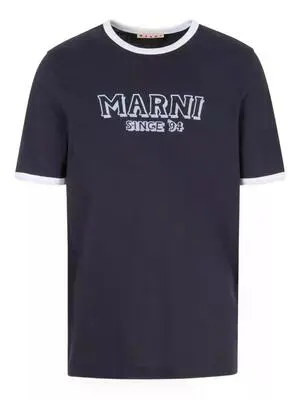 Marni Crew-neck Printed T-shirt - Blue
