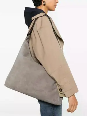 Brunello Cucinelli Suede Shoulder Bag - Grey