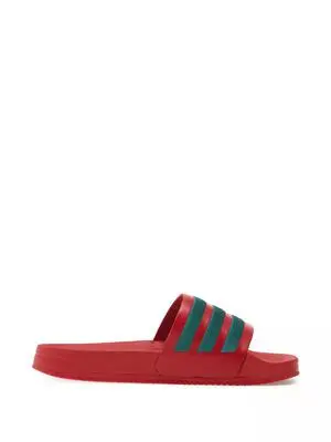 Adidas X Arte Antwerp Striped Adilette Slides - Red